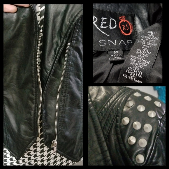 Red Snap | Jackets & Coats | Stylish Studded Biker Jacket | Poshmark